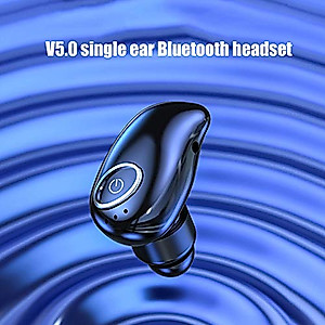 Heave Single Bluetooth Earpiece,Mini Invisible Wireless Headphone,Hands-Free in Ear Earphone Bluetooth Earbud for iPhone Android,Magnetic Waterproof Earphones for Car Vehicle Business Black