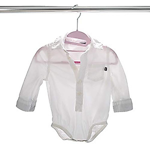 Simplify Kids 12 Pack Collar Ultimate Hangers, Non Slip Slim Space Savers, No More Stretching Baby Clothes, Pink, 3229-PINK