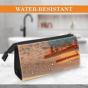 TBOUOBT Cosmetic Travel Bags, Makeup Case, Makeup Bag for Toiletries, Hawaiian Beach Sea Coconut Tree Sunrise