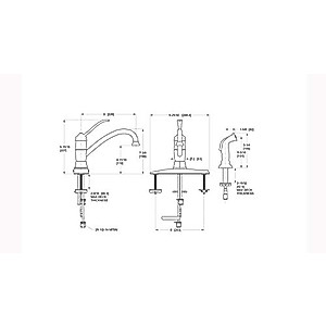 Pfister LF-034-4ALC Brookwood 1-Handle Kitchen Faucet with Side Spray in Polished Chrome, 1.8gpm