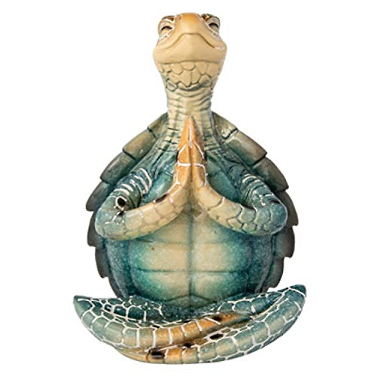 Sea Turtle Yoga Figurine Turtle Meditating Coastal Beach Home Decor 6 1/2 in x 4 1/2 in (Prayer)