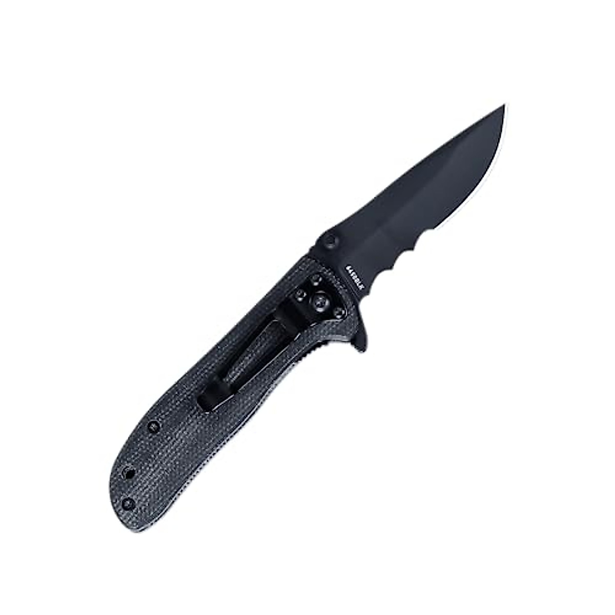 CRKT Drifter EDC Folding Pocket Knife: Everyday Carry, Black Blade with Veff Serrations, Liner Lock, Resin Infused Fiber Handle 6450BLK