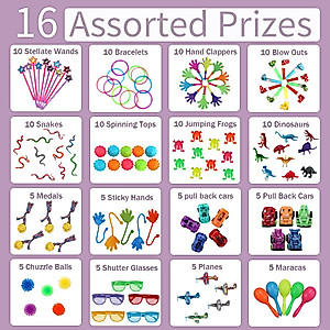 Amy&Benton 120PCS Prize Box Toys for Kids Classroom Pinata Filler Toys Kids Birthday Party Favors Assorted Carnival Prizes Treasure Box Chest Prizes Toys Goodie Bag Stuffers