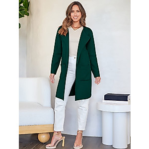ANRABESS Women's Open Front Knit Lightweight Cardigan Casual Long Coatigan Sweater Lady Jacket Coat 2025 Fall Outerwear Opal Green Large