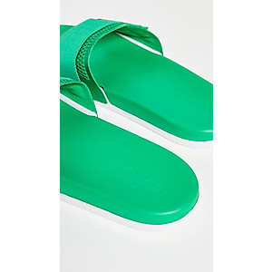 adidas by Stella McCartney Women's Slides, RichGreen/RichGreen/White, 7.5 Medium US