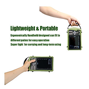 DAWEI Veterinary Ultrasound Machine for Pregnancy Portable Vet Handheld Scanner B-Ultra Sound Lightweight Ultrasound with 3.5Mhz Waterproof Probe for Pig,Sheep,Dog use