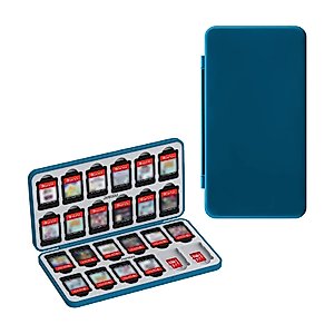 JINGDU 24-Slot Switch Game Card Case Compatible with Switch Games & Micro SD Cards, The Games Holder Organizer Suitable for Switch, Lite & OLED Game Cards, Blue
