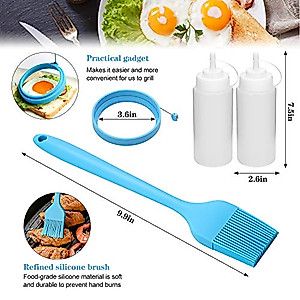 Flat Top Griddle Accessories Set for Blackstone and Camp Chef, Professional Grill Spatula Set with Burger Spatulas Scraper, BBQ Tool Griddle Utensils Kit for Men Outdoor Flattop Grills Cooking (Black)