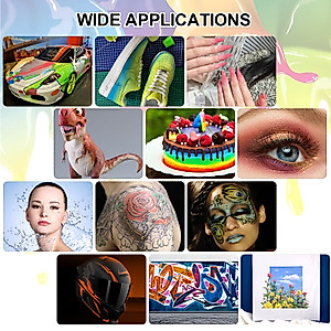 Airbrush Kit, Dual-Action Gravity Airbrush Gun with 0.2mm/0.3mm/0.5mm Needles, 10cc/20cc/40cc Paint Cup, Air Hose and Airbrush Cleaning Kit for Painting Nails Cake Tattoo (Black)