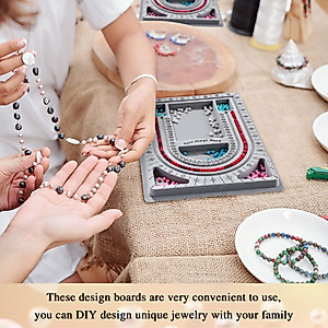 4 Pieces Bead Design Boards Mats Bracelet Design Board Flocked Bead Board Necklace Beading Jewelry Organizer Tray DIY Jewelry Making Tray Bead Tray for Jewelry Making