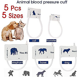 5 Pcs Veterinary Animal Blood Pressure Cuff,Disposable Pet Hamster Sphygmomanometer Cuff Accessories - Fit Most Animal Monitor with 2 Kinds of Interfaces(#1Hamster)