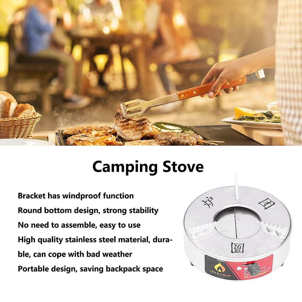 Camping Stove - Stainless Steel Portable Stove, Alcohol Stove Burner Stainless Steel Portable Alcohol Stove for Camping Hiking Picnic