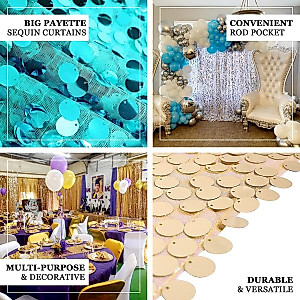 Efavormart 8ft x 8ft Hunter Emerald Green Big Payette Sequin Curtains Photo Booth Backdrop with Rod Pocket Photo Booth Backdrops Photography Background Drapes for Birthday Wedding Party
