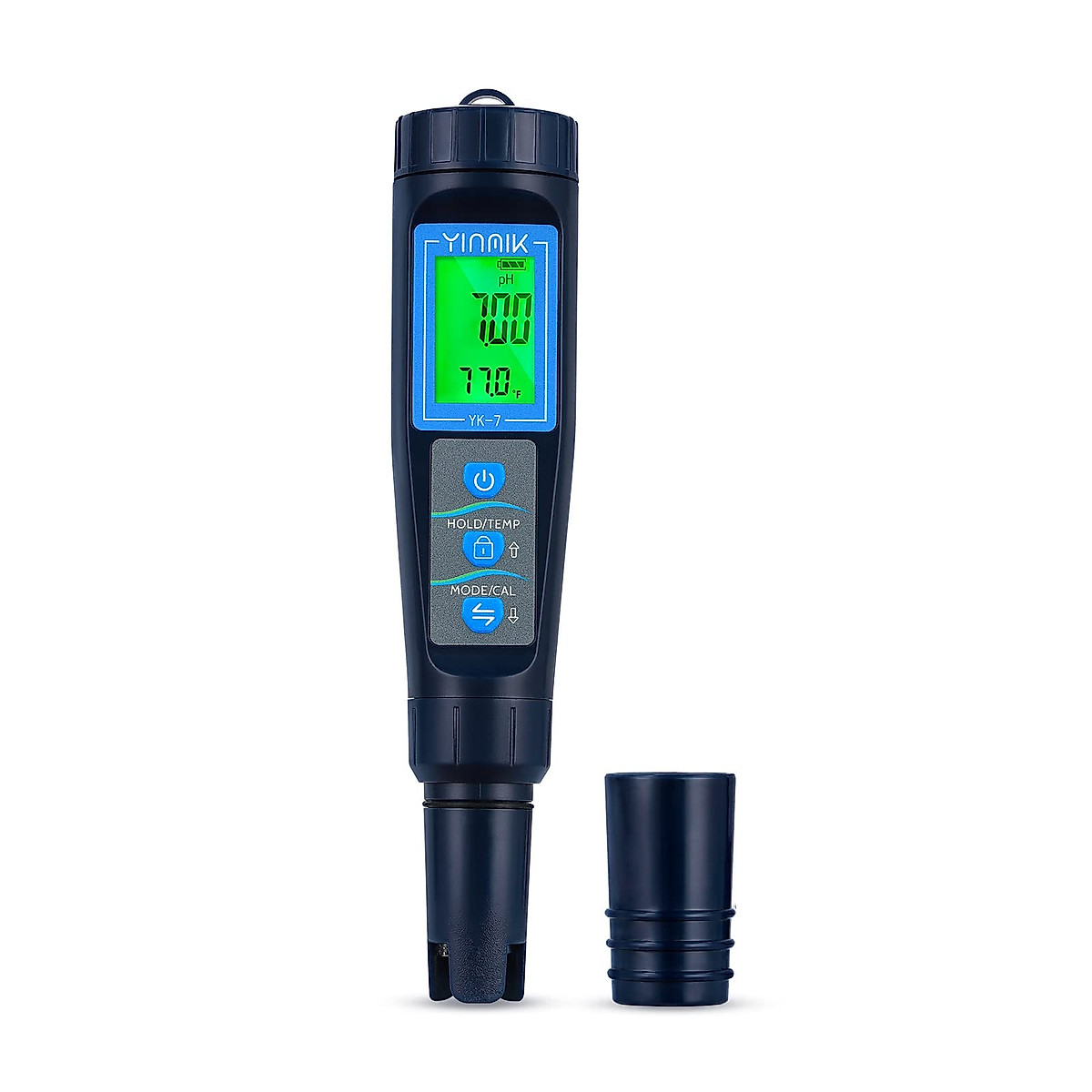 YINMIK 7 in 1 Digital pH TDS EC ORP Salt S.G Temp Meter with 15 Pack pH Calibration Buffer Powder