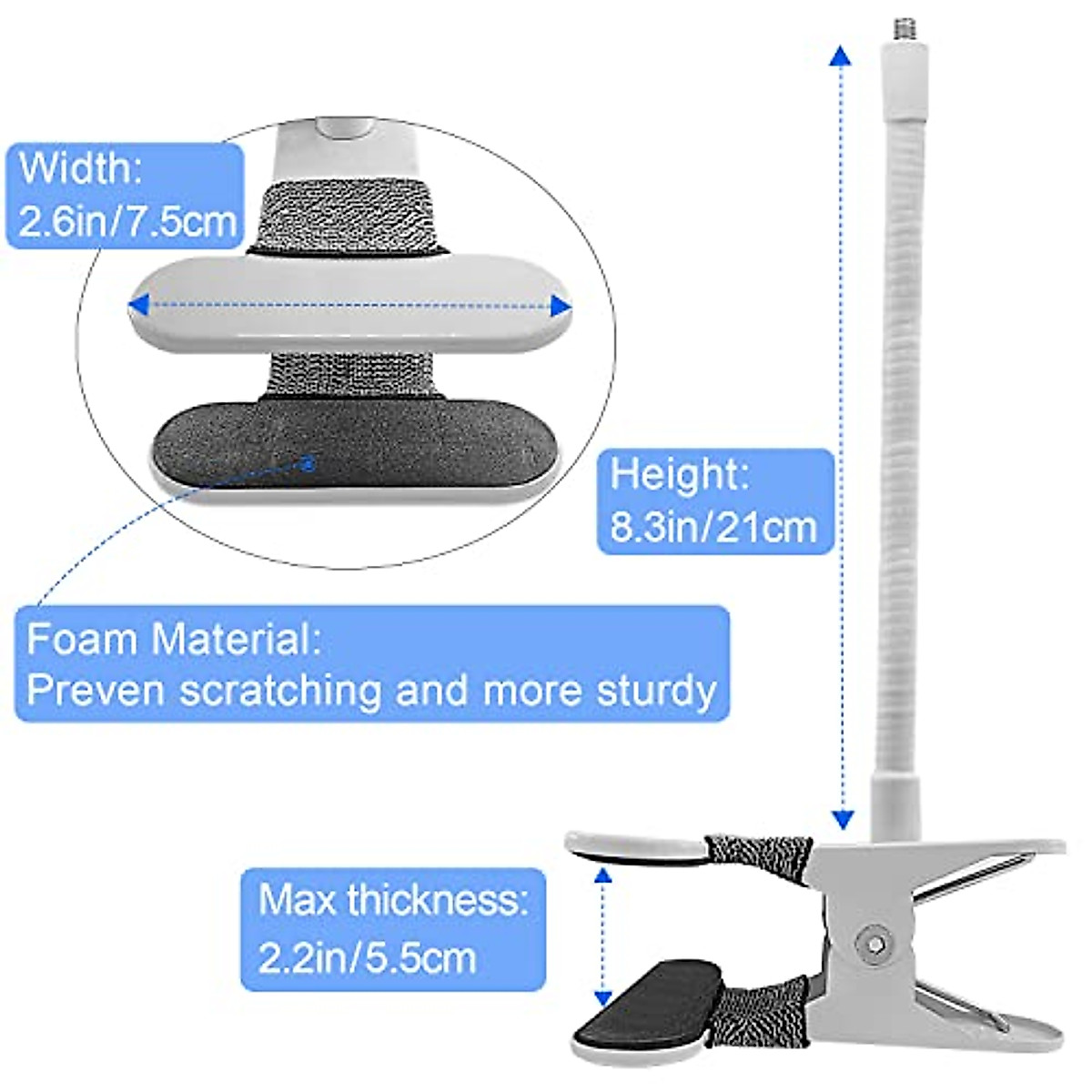 SZAOYU 2Pack Flexible Clamp Mount Compatible with Ring Mount Stick Up Cam & Indoor Cam, Flexible Gooseneck Mounting Bracket No Tools or Wall Damage Required