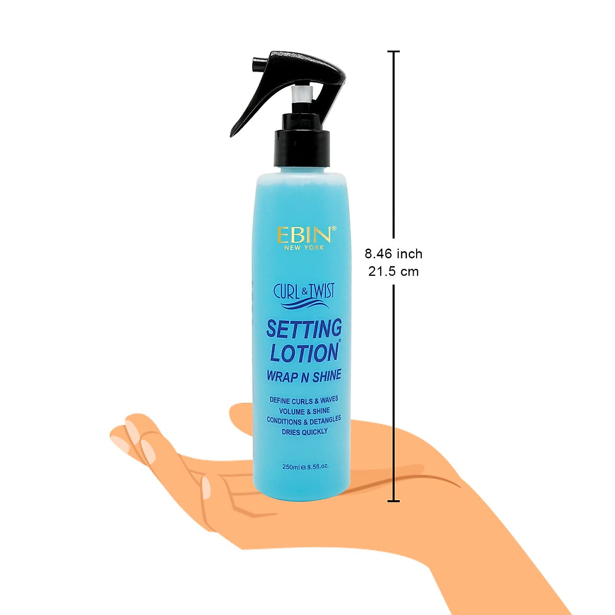EBIN NEW YORK Curl & Twist Setting Lotion 8.5 oz/ 250ml | Moisturizing and Hydration, Smoothing with Natural High Shine, Defining Curls All Day Long