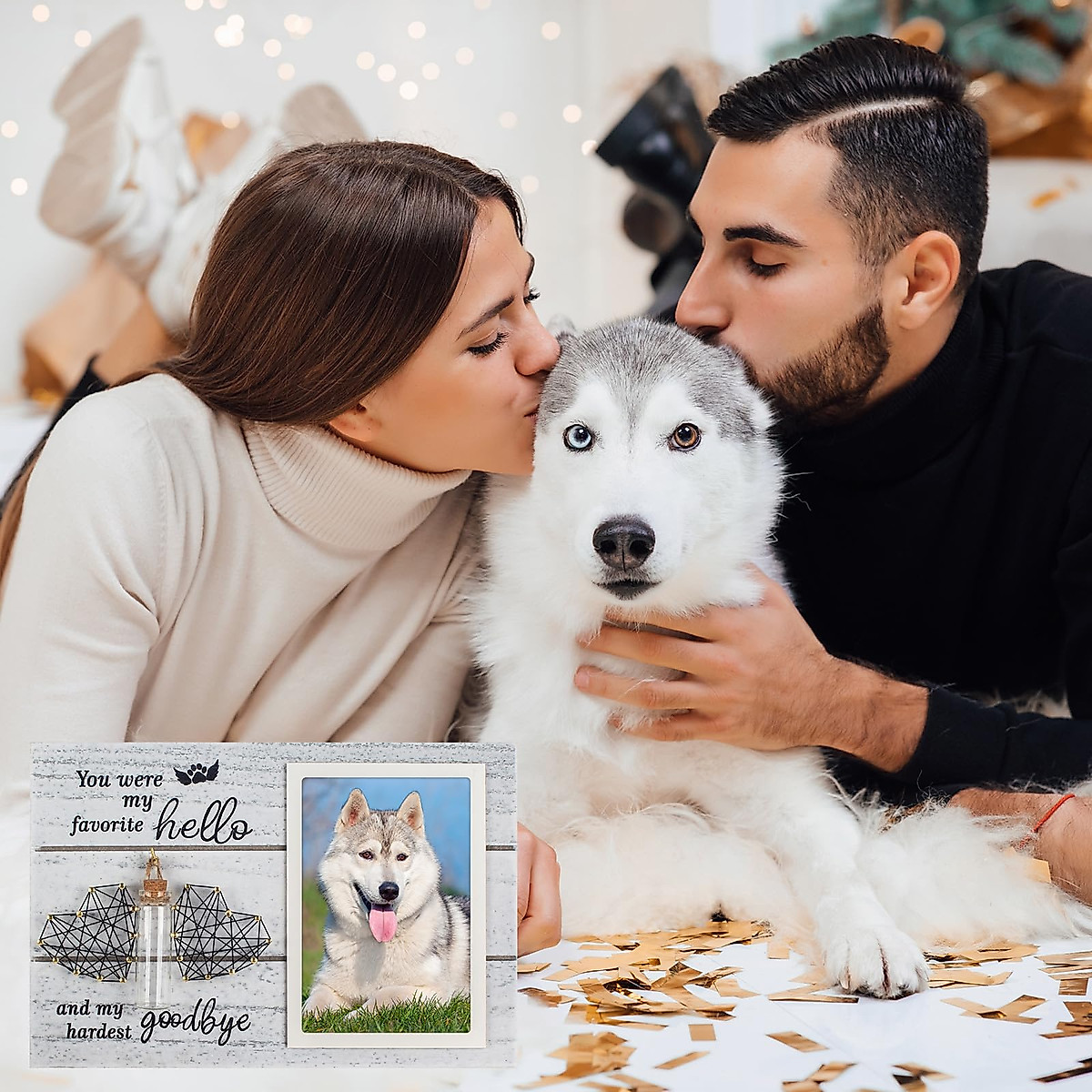 Ourea Dog Memorial Picture Frame - Dog Memorial Gifts with Pet Urns for Dogs Ash, Dog Picture Frames for Dogs That Passed - Pet Memorial Frames for Loss of Dog, Pet Memorial Frame