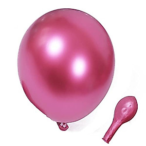 Ezing Party Balloons 12inch 50pcs Latex Metallic Chrome Balloons Party Decorations (red)