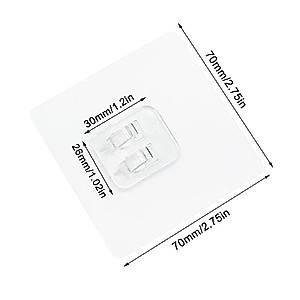 4pcs Shower Caddy Adhesive Sticker Hook Mount for Shower Caddy Basket Bathroom Shelf Soap Dish Holder Kitchen Sink Caddy Replacement Adhesive Hooks (Silver 4pack) (Transparent)