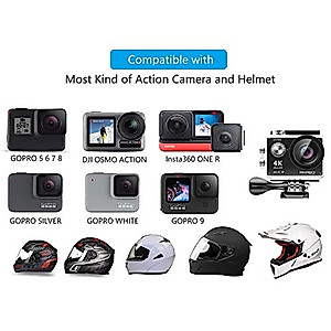 Taisioner Motorcycle Helmet Mount Chin Strap for GoPro AKASO or Other Action Camera Cycling Video Record Accessories ( Second Generation )