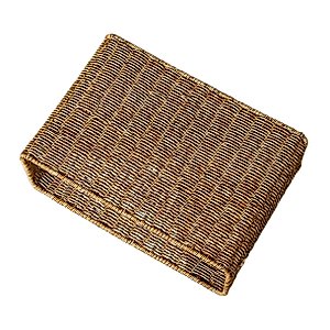 CAXUSD Magazine Newspaper Basket Toy Containers Farmhouse Basket Toilet Paper Baskets Rattan Magazine Holder Shelf Bracket Rustic Book Shelf Baskets Woven Make up Storage Cabinet Plastic