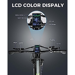 Mukkpet Suburban 750W Electric Bike for Adults, 25MPH Ebike, 26'' Fat Tire Electric Mountain Bikes 48V 15AH BMS Removable Battery Electric Bicycles