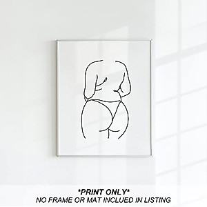 heilkee Feminist Wall Art Black and White Minimalist Line Art Prints for Bedroom Aesthetic Modern bathroom Decor Woman Body Positive Gifts(UNFRAMED 8x10in)