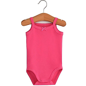 Infant/Toddler Baby Girls Spaghetti Strap Bodysuit Sleeveless Baby Tank Top Cotton Baby One-Pieces Pack of Summer Baby Clothes Outfit (2-3T)