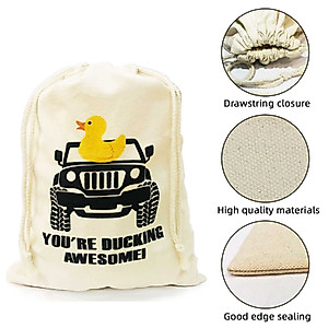 Artreeiger Duck Duck Bag 15.8 x 11.8 Inch Large Reusable Rubber Duck Bag Rubber Duck Drawstring Bag Great Gift for Duck Enthusiast, Duck Themed Party Favor Bags Gift Wrap Bags