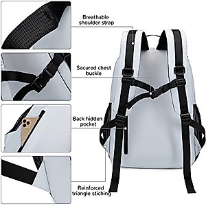 Lohol Casual Backpack for Teen Boys and Girls, Anti Theft Daypack with 15 Inch Laptop Compartment for Travel School (Beige)