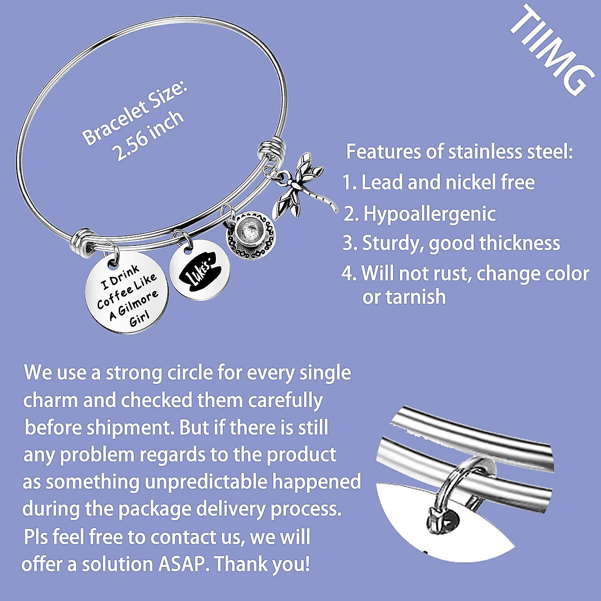 TIIMG Fans Gift I Drink Coffee Gift Coffee Lover Gift Best Friend Gift gilmore bracelet (gilmore bracelet)