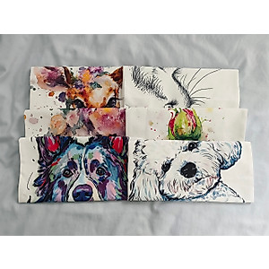 Cute Canvas Tote Bag for Women with Dog Design, Reusable Book Tote Lightweight Shopping Bag for Work Picnic Beach