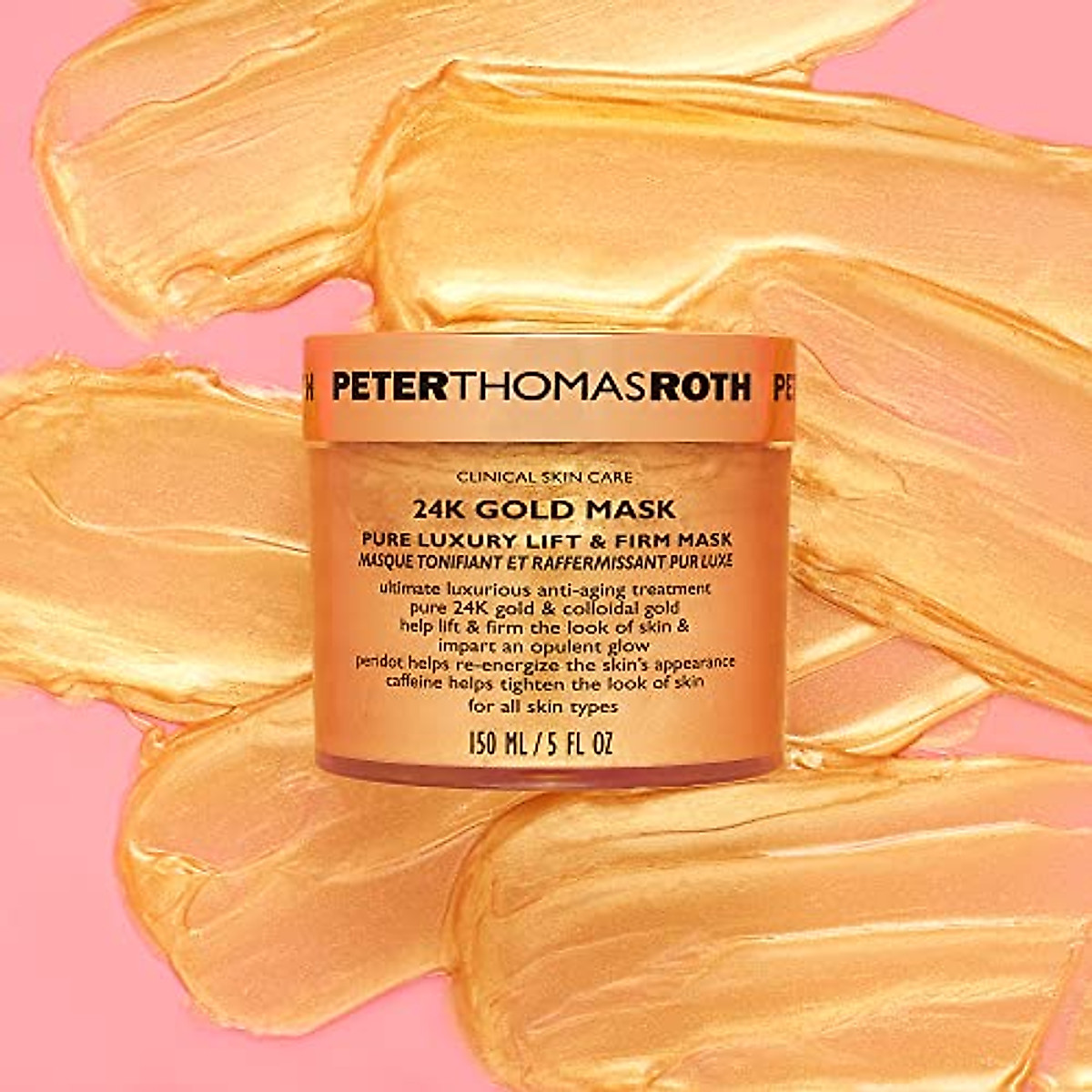 Peter Thomas Roth | 24K Gold Mask | Pure Luxury Lift & Firm, Anti-Aging Gold Face Mask, Helps Lift, Firm and Brighten the Look of Skin, 5 Fl Oz (Pack of 1)