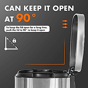Kitchen Trash Can with Lid Step Trash Bin Fingerprint-Proof for Office Bedroom Bathroom Brushed Stainless Steel Garbage Can 8 Gallon/ 30L