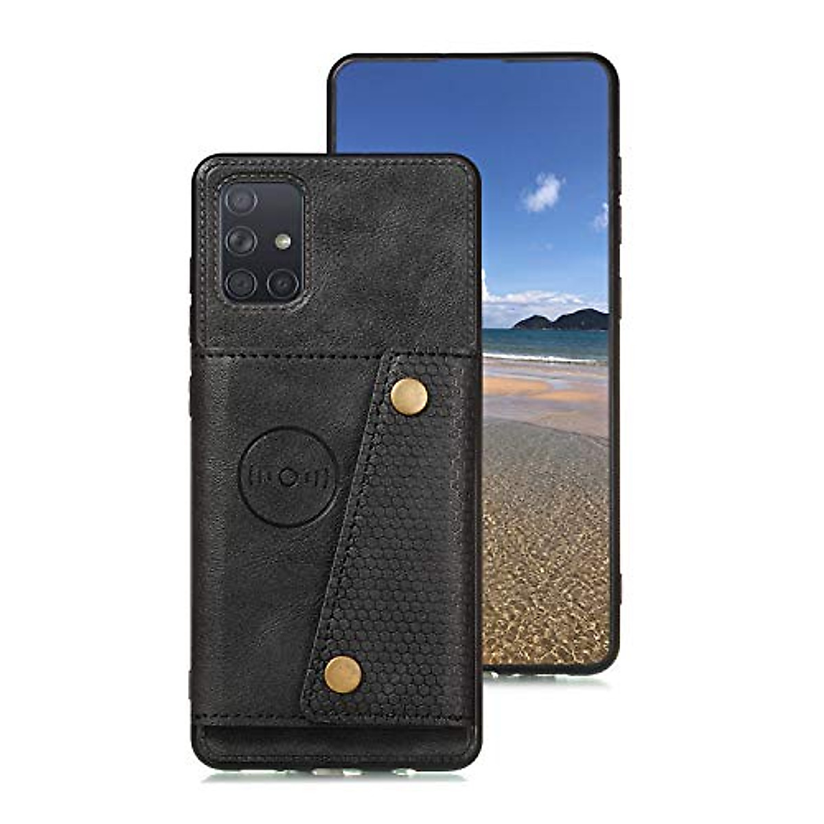 Compatible with Realme 7 Pro Cover Case,Compatible with Realme 7 Pro RMX2170 PU Leather Stand Phone Case Cover Black