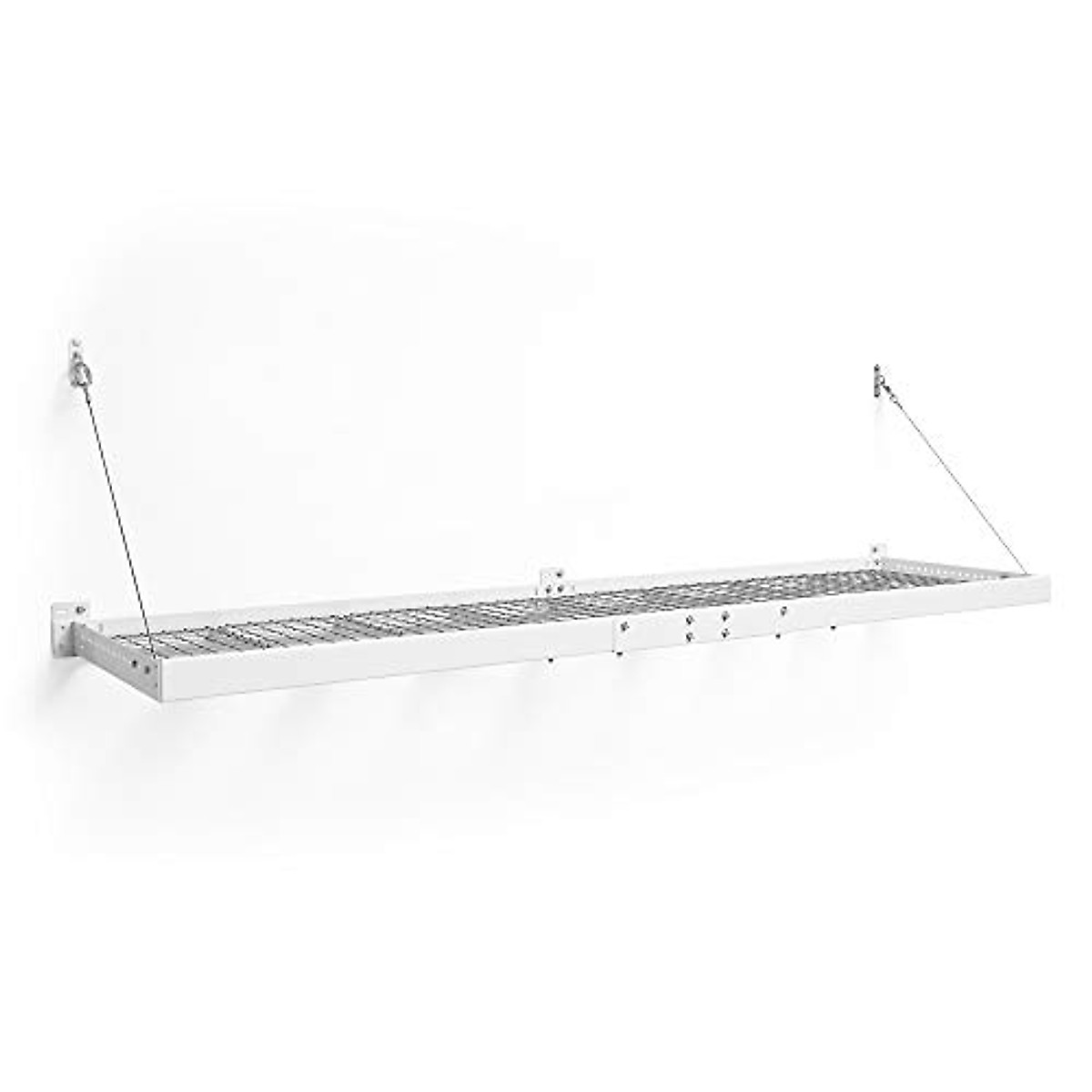 NewAge Products Pro Series White 2 ft. x 8 ft. Wall Mounted Steel Shelf, Garage Overheads, 40407