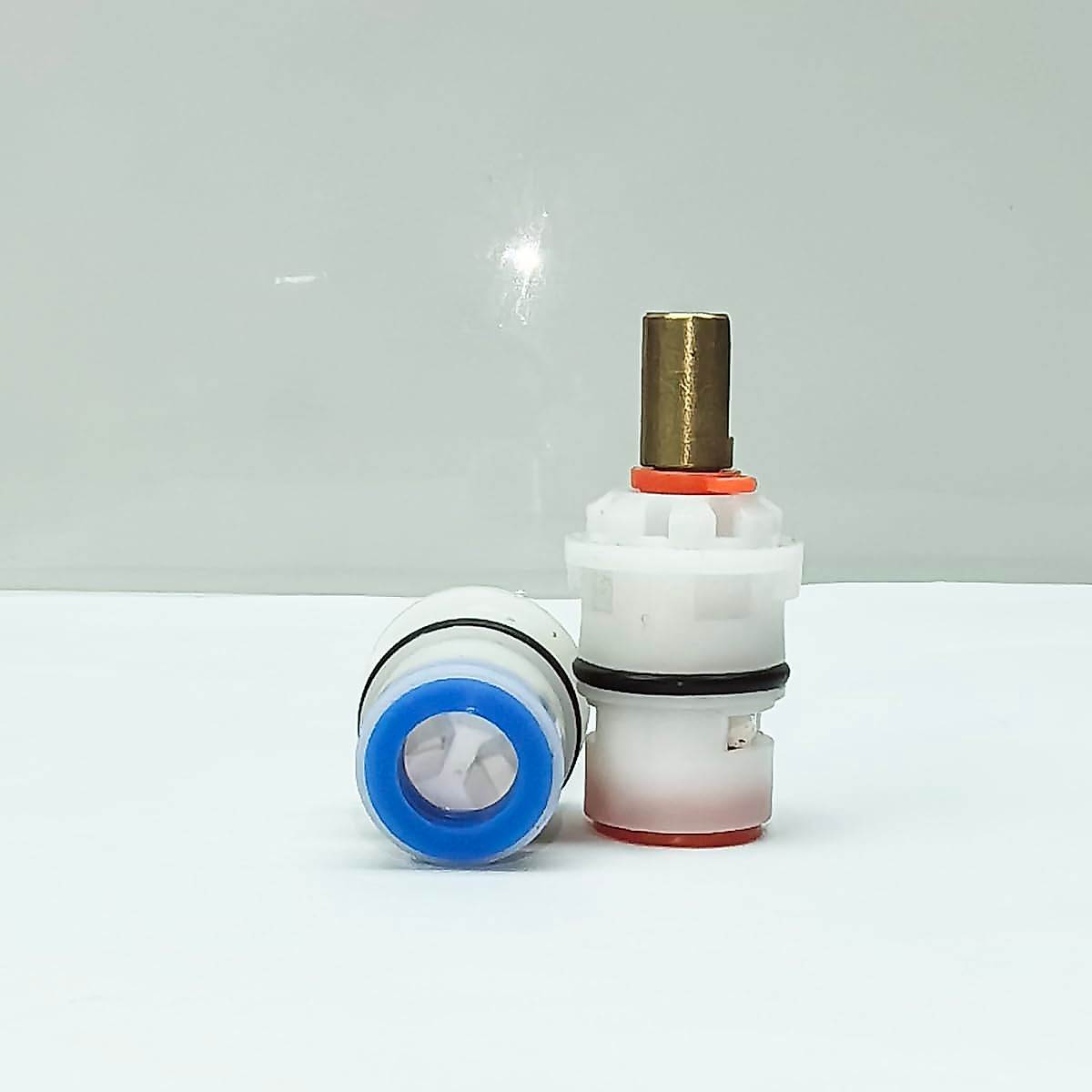 Ceramic Stem Disc Faucet Cartridge Replacement Bathroom Tap (1 Pair Hot & Cold) for Pfister 9608020 48/143/149 Series Valve Cartridge 9608060 Hot Valve Cartridge