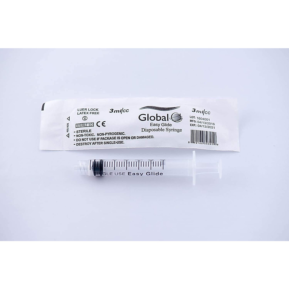 3ml Sterile Syringe Only with Luer Lock Tip - 100 - No Needle