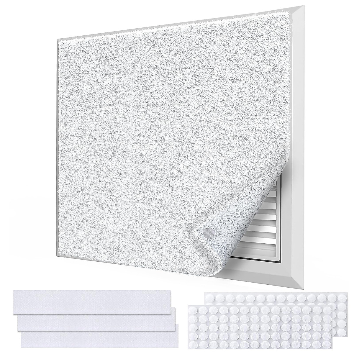 Air Vent Filter 20x100 Inch, Cut to Fit (50+filters) Air Filter, Electrostatic Filter Media with 36 Inch Adhesive Tape and 48pcs Velcro for Air Vent, Air Conditioner, HVAC, Registers and Grilles