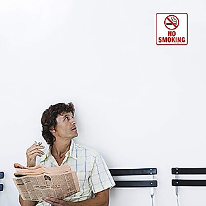 10 Pack No Smoking Stickers, No Smoking Stickers Decals, 6x6 inch Self-Adhesive Vinyl Decal Stickers, UV Printed, Durable Ink, Waterproof, Easy to Mount, Indoor/Outdoor Use