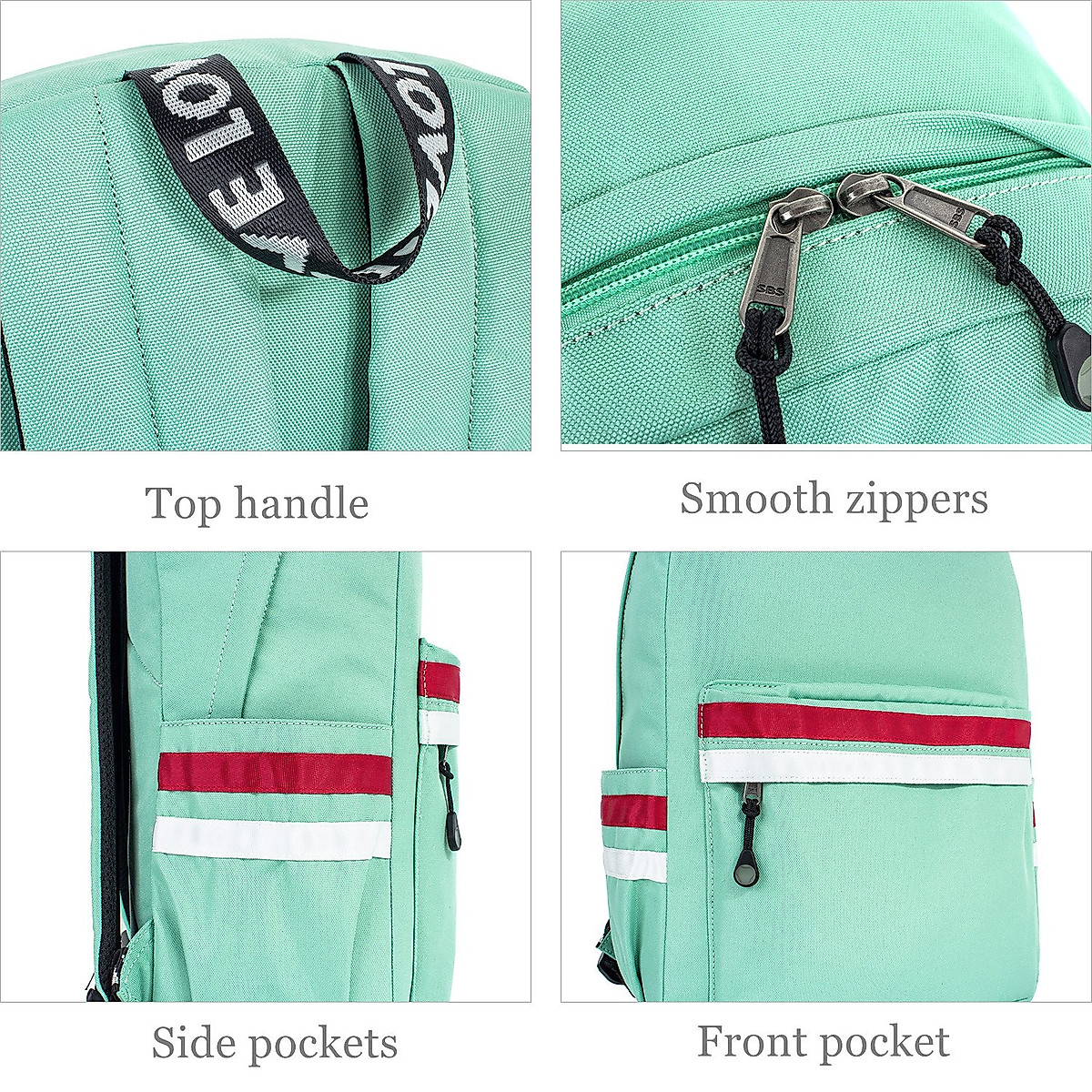 Leaper Laptop Backpack Girls Travel Bag School Backpack Daypack 15.6-Inch Red