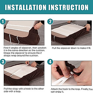 OOCCO Stretch Velvet T Cushion Sofa Slipcovers, Individually Sofa Cushion Covers for Cushion Couch Seat Cushion Covers, Sofa Seat Cushion Covers with Elastic Bands Machine Washable (Brow