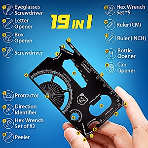 Christmas Stocking Stuffers Gifts for Men - 19 Tool In 1 Wallet Credit Card Multitool Women Gifts, EDC Multitool Gadget Pocket Card Tool Fathers Day Birthday Gift Idea for Husbands Boyfriends Dad