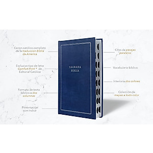 Biblia Católica, Tapa dura, Azul, Tamaño personal con uñero (Spanish Edition)