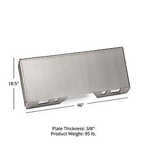 Titan Attachments 3/8in Universal Quick Tach Mount Plate, Thick Plate Attachment, Fits Kubota and Bobcat Skid Steers and Tractors