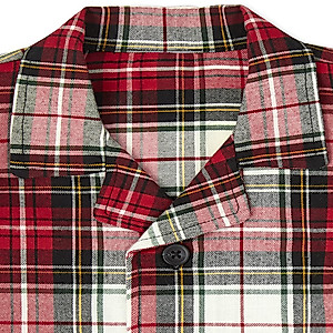 The Children's Place Baby Christmas Flannel Pajama Set, Red/White Plaid, Medium