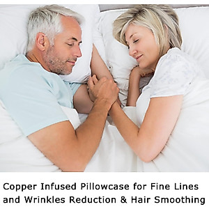 Anti-Acne Copper Pillowcase - Cooling Viscose Pillow Case 1pc, Dermatologist-Tested Vegan Silk Pillowcase Standard Size 20x26, Copper ions Silky Satin Pillow Cases for Hair and Skin