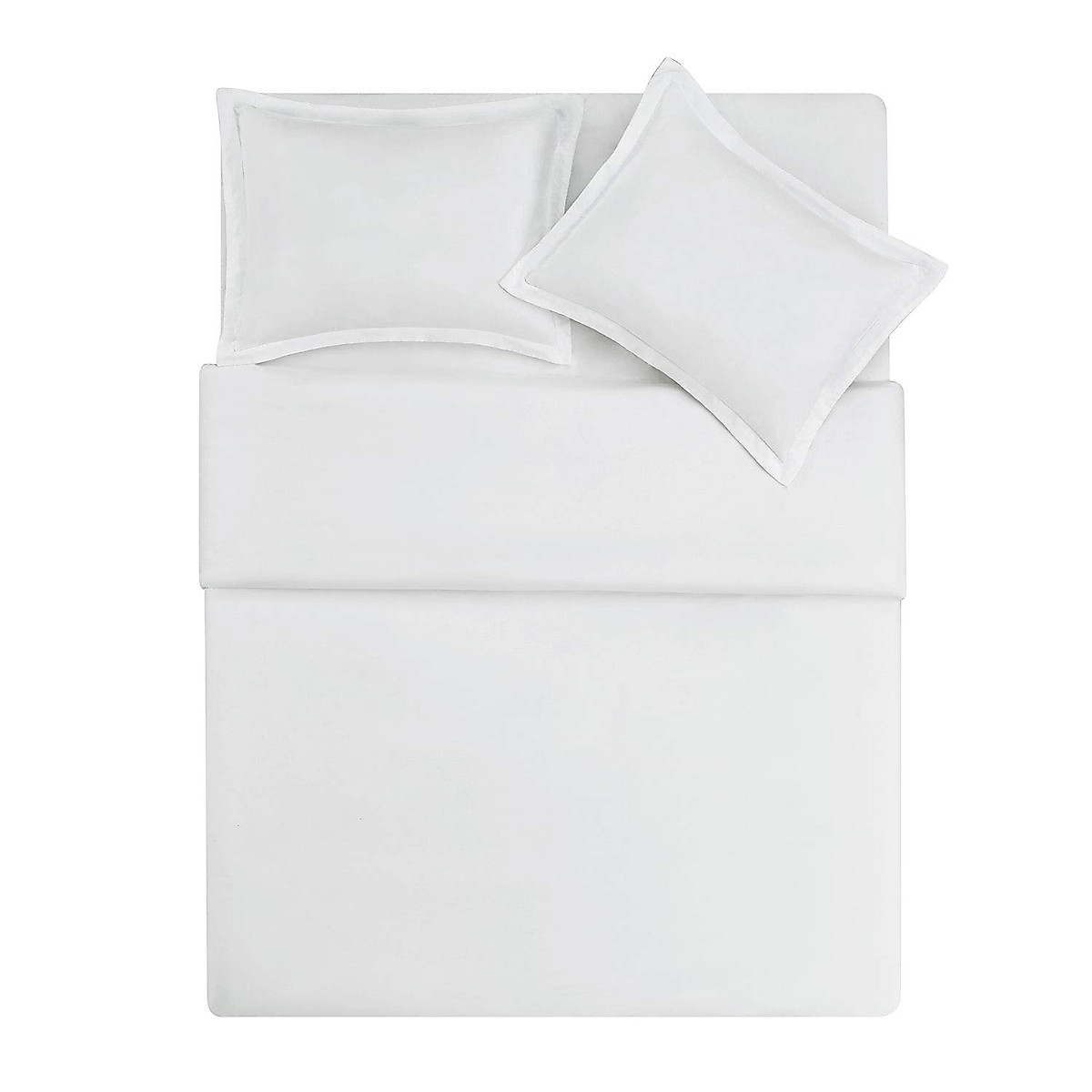 VEEYOO Twin Duvet Cover - Washed Microfiber Comforter Cover with Zipper Closure, Ultra Soft Hypoallergenic 3 Piece White Duvet Cover Sets (1 Duvet Cover, 1 Pillow Sham)
