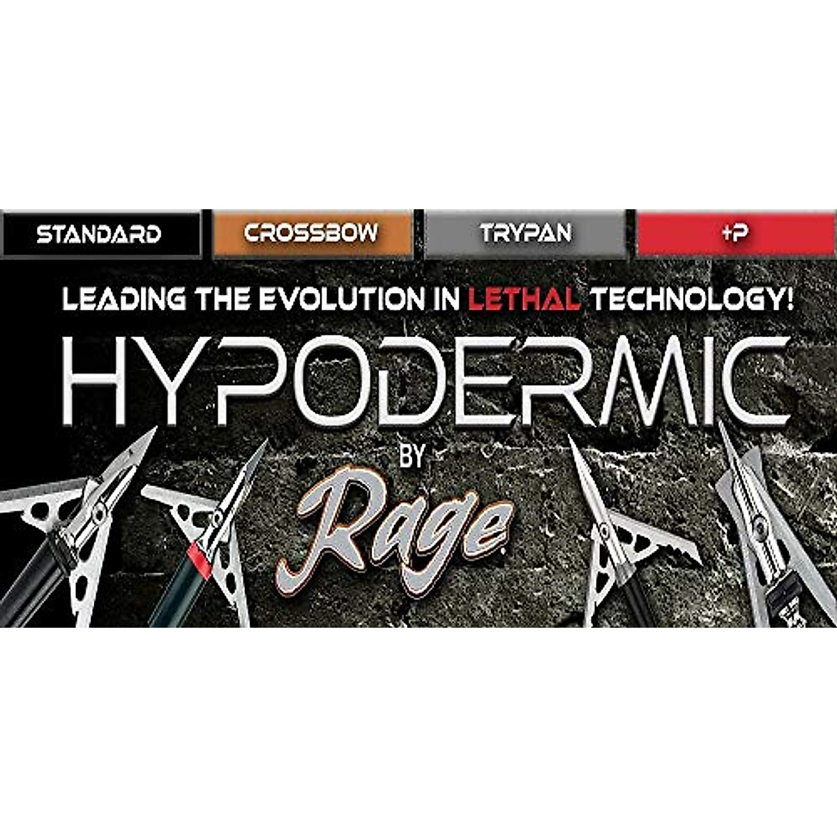 RAGE Hypodermic Crossbow Broadhead, 100g, Multi (39600),silver