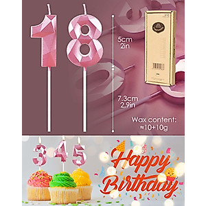 Number 30 Candles,30th Birthday Candles,Pink Happy Birthday Candle for Cake,3D Design Cake Topper Decorations for Women Birthday Party Wedding Anniversary Celebration Supplies